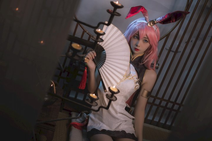 Cosplay：南桃Momoko - 八重樱旗袍 17P - ACG壁纸